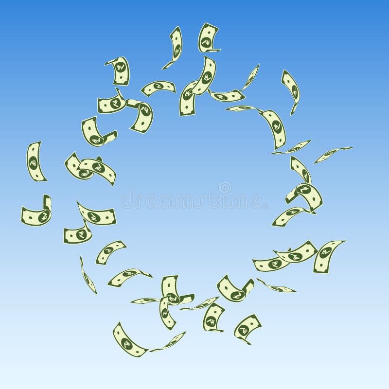 Indian Rupee Notes Falling. Sparse INR Bills on Bl Stock Vector ...