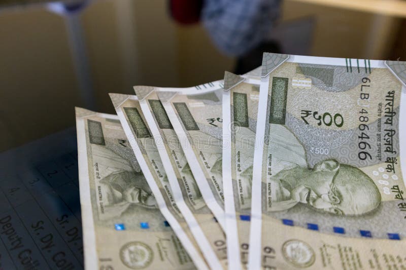 Indian 500 Rupee Notes on Table Stock Photo - Image of investment ...