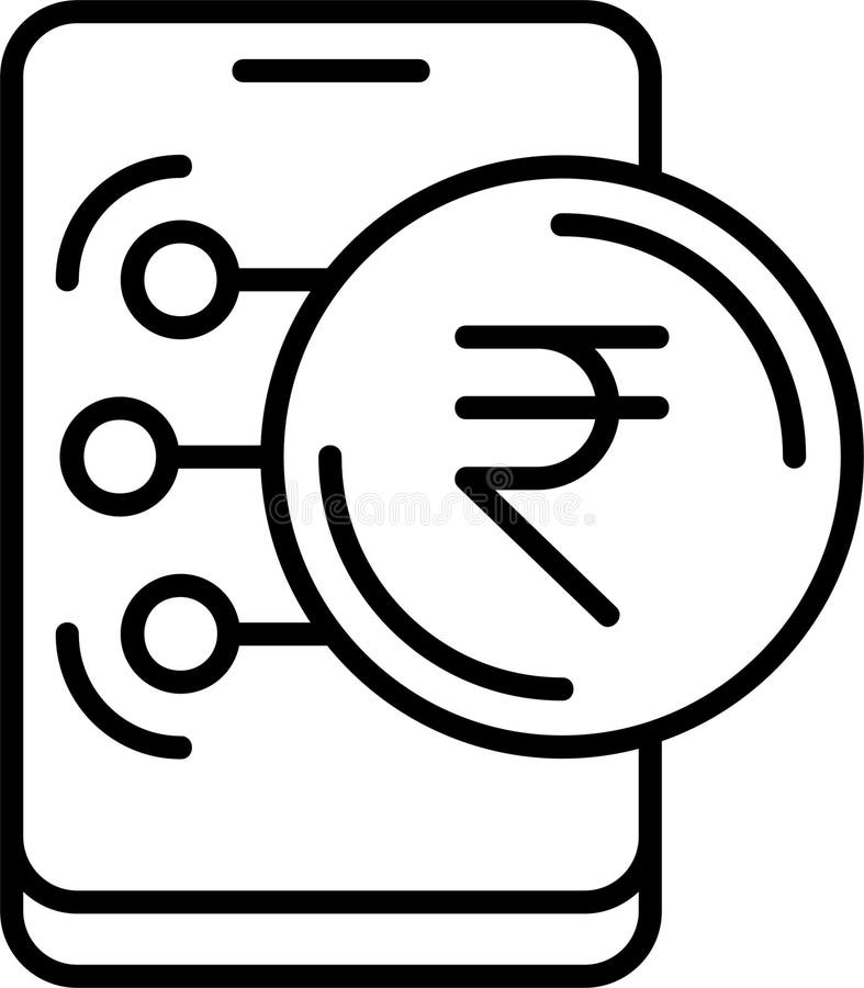 Indian Rupee Outline Vector Icon Stock Vector - Illustration of rupee ...