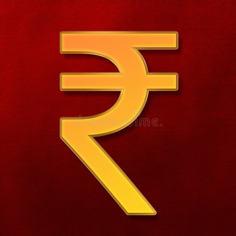 Indian Rupee Sign in Gold Solid Metal Bar with Background Background ...