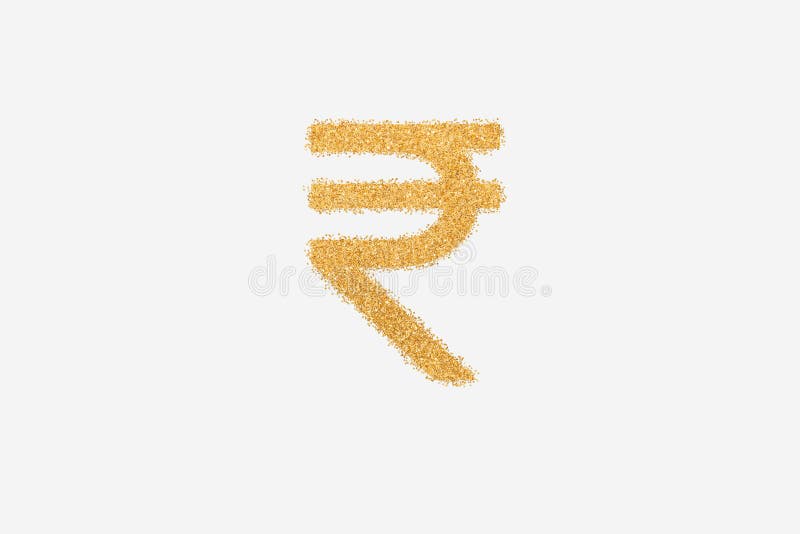 Indian Rupee Sign Made of Golden Glitter Stock Image - Image of ...