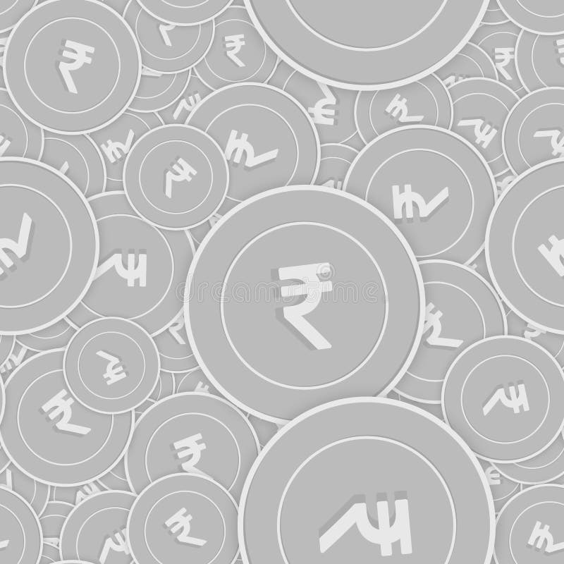 Indian Rupee Silver Coins Seamless Pattern. Authen Stock Vector ...