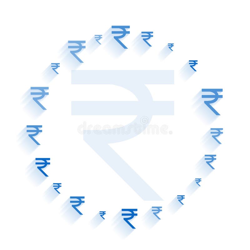 Rupee Symbol Made with Glowing Blue Particles Effect Stock Vector ...