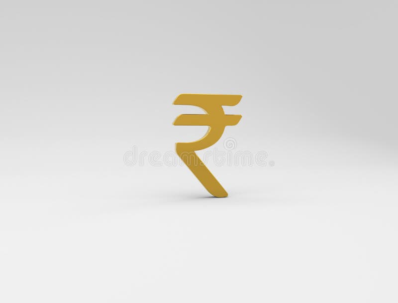Indian Rupee Symbol Gold 3d Render Illustration Image Stock ...