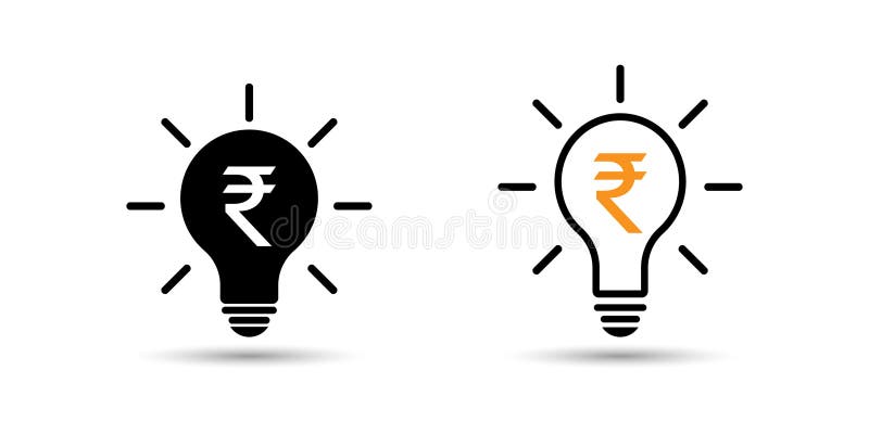 Indian Rupee Symbol Inside a Lightbulb Representing Financial Insight ...