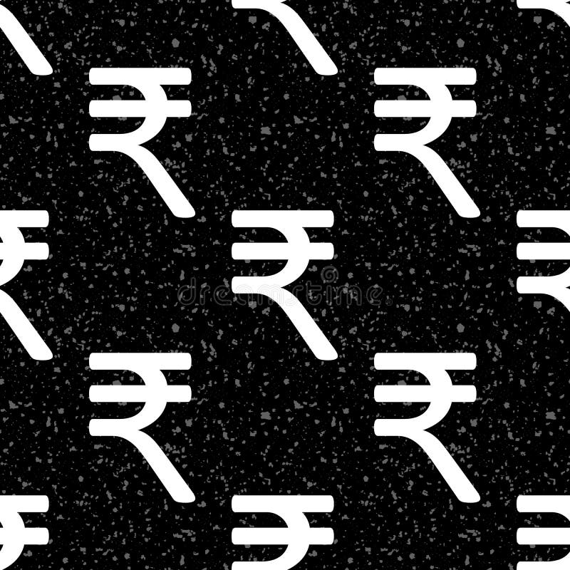 Indian Rupee Symbol Vector Pattern Seamless Background. Black White ...