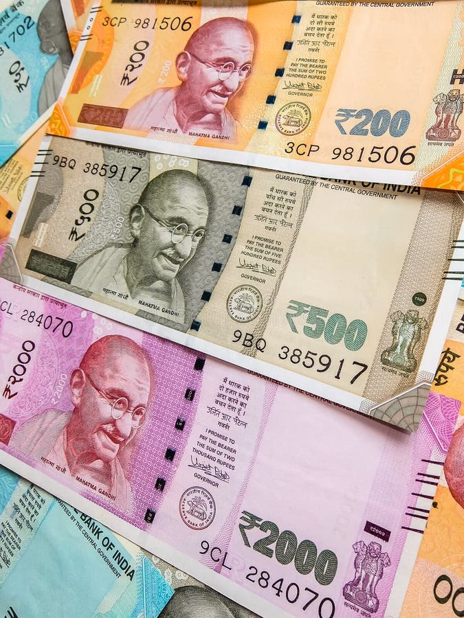 Indian rupees, new notes. stock image. Image of closeup - 127817029