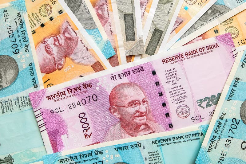 Indian rupees, new notes. stock image. Image of closeup - 127817029
