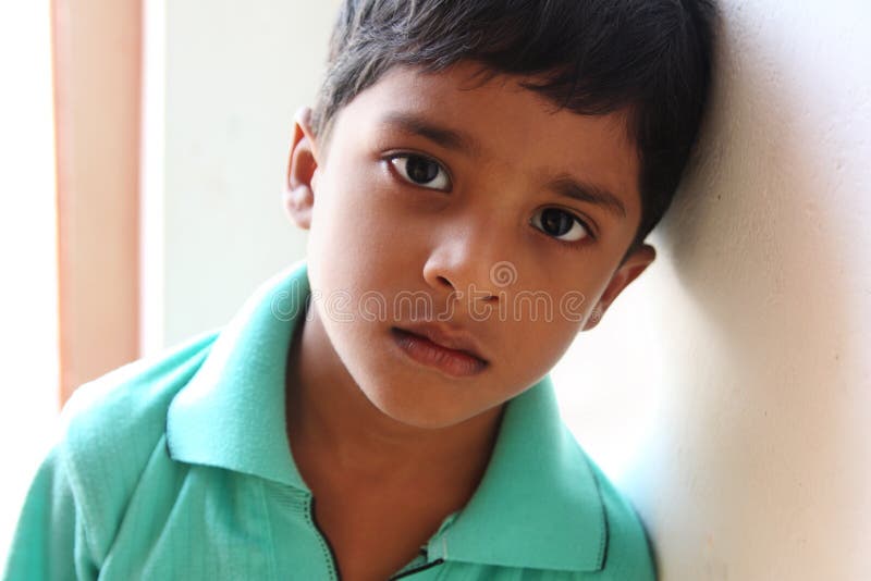 Indian Sad Little Boy stock photo. Image of face, portrait - 20427222