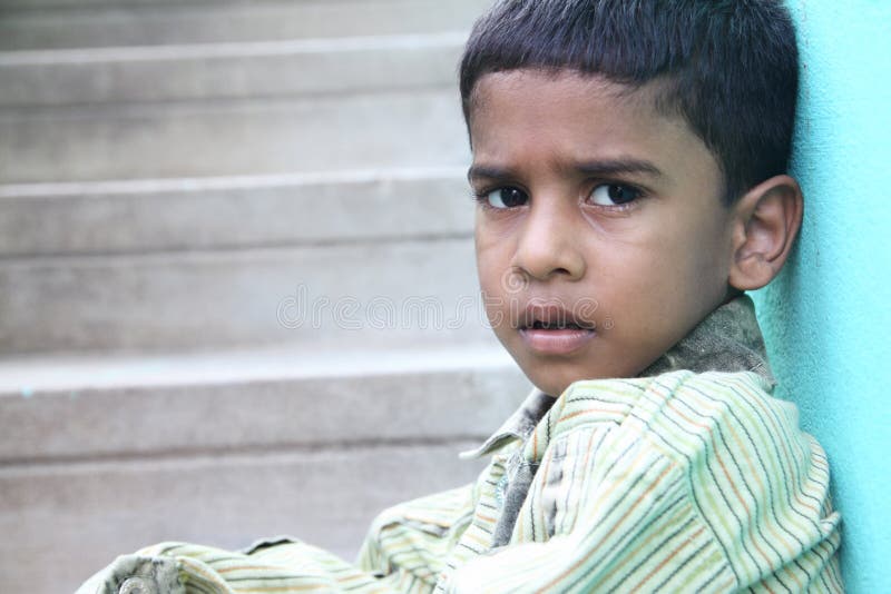 Indian Sad Little Boy stock image. Image of life, childhood - 24741083