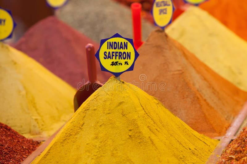 Indian Saffron, Istanbul, Turkey Stock Photo - Image of bazar, souk ...