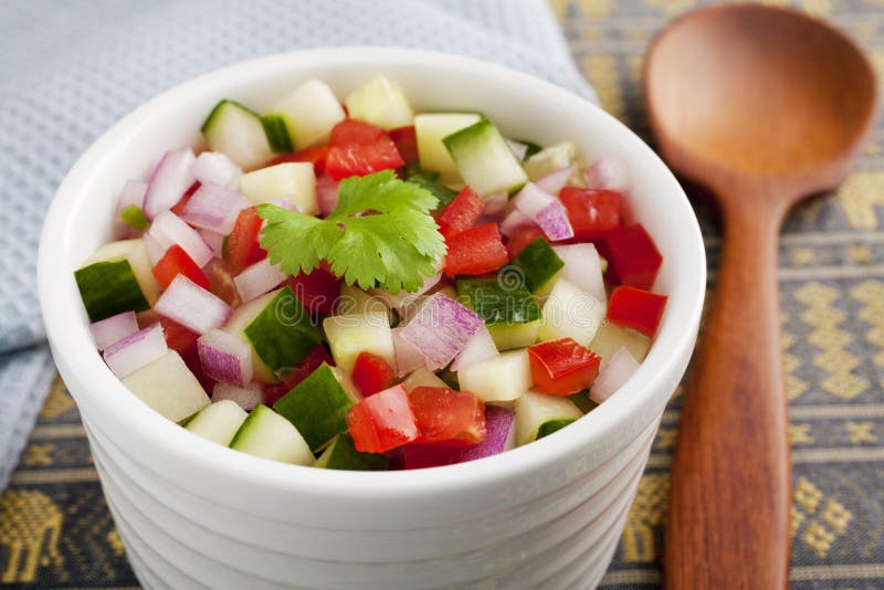 Indian Salad Kachumber stock image. Image of chopped - 26777817