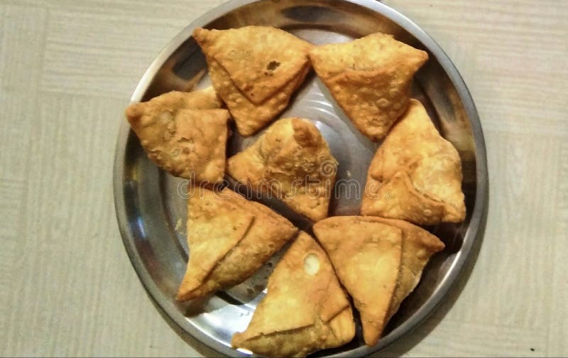 Indian Samosa, a Delicious Breakfast. Stock Photo - Image of icing ...
