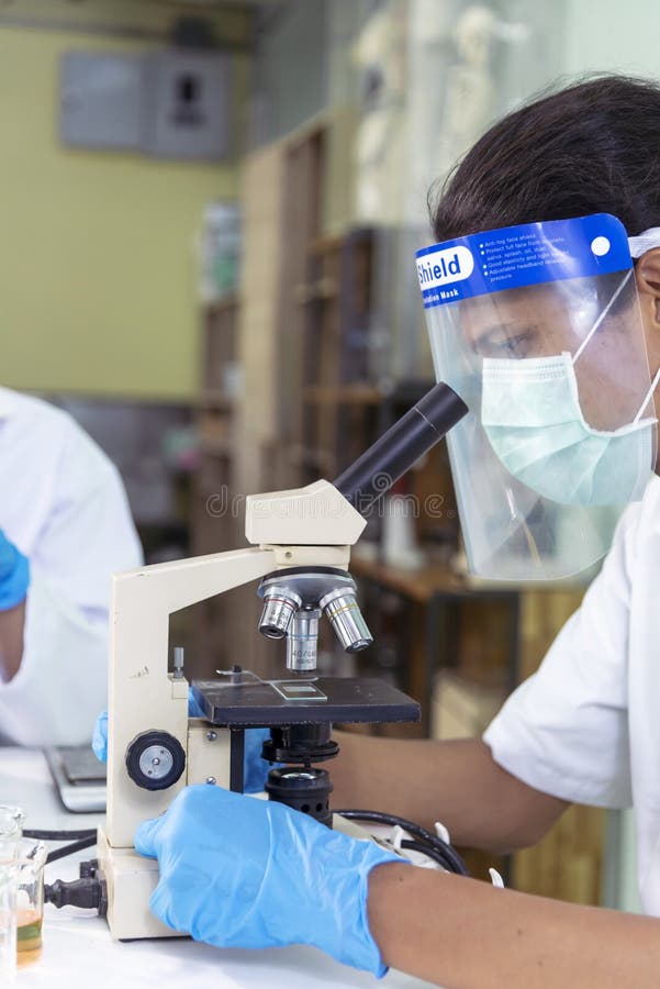 Indian Scientist Man Look into Microscope Research in Science ...