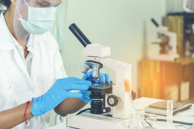 Indian Scientist Man Look into Microscope Research in Science ...