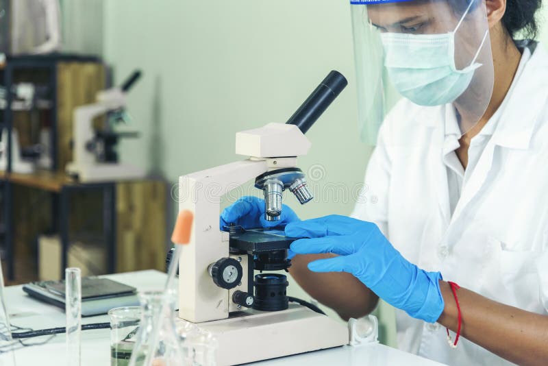 Indian Scientist Man Look into Microscope Research in Science ...