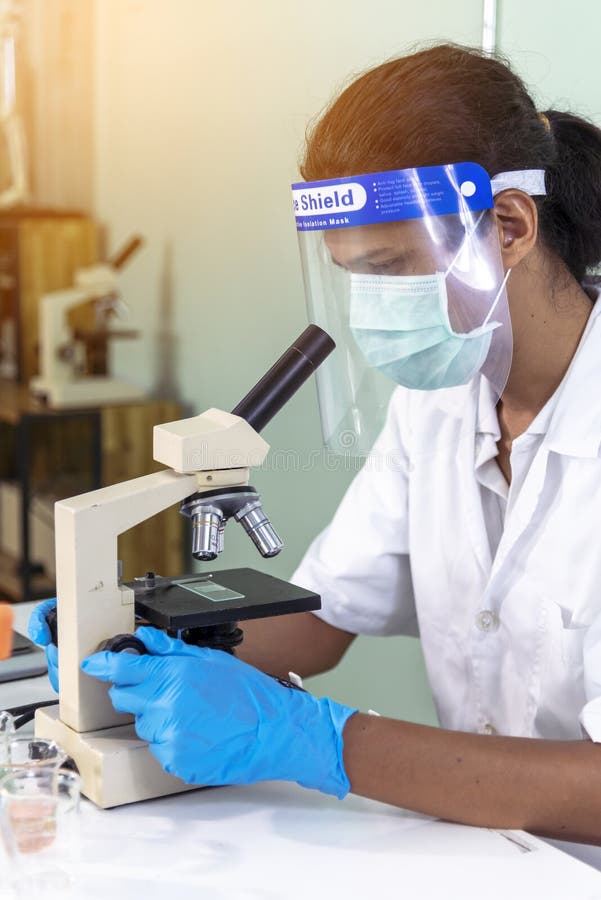 Indian Scientist Man Look into Microscope Research in Science ...