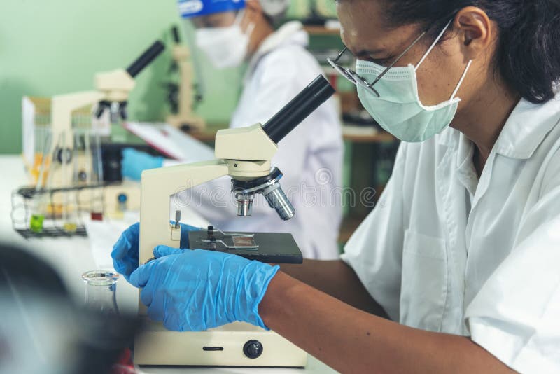 Indian Scientist Man Look into Microscope Research in Science ...