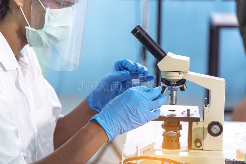 Indian Scientist Man Look into Microscope Research in Science ...