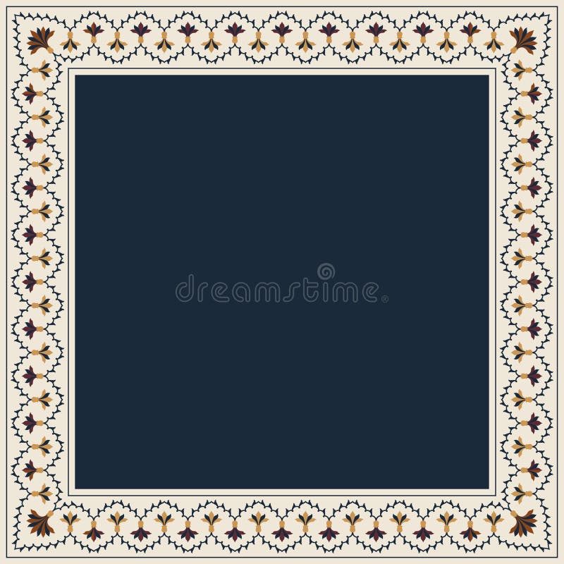 Rectangle Indian Floral Frame for Your Design. Traditional Islamic ...