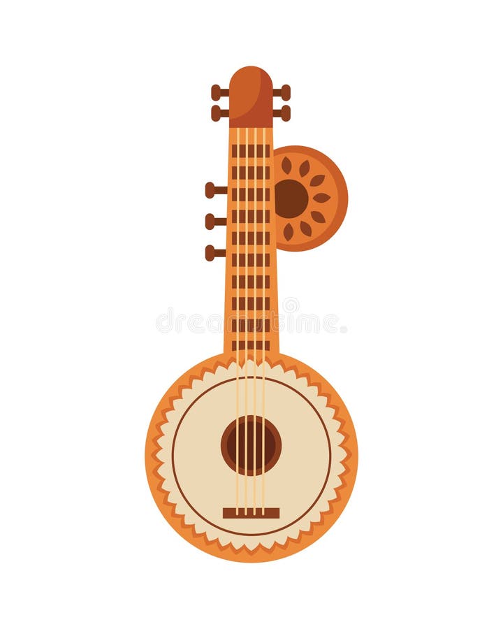 Indian sitar illustration stock vector. Illustration of india - 299776526