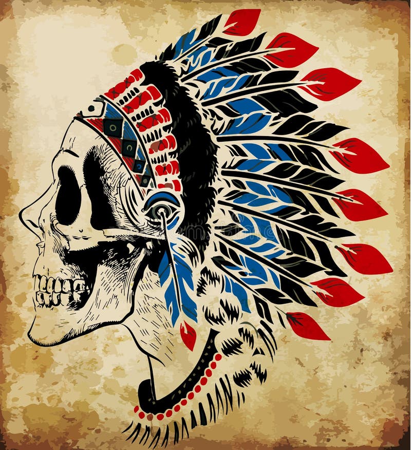 Indian Skull Vector Illustration Stock Vector - Illustration of anatomy ...
