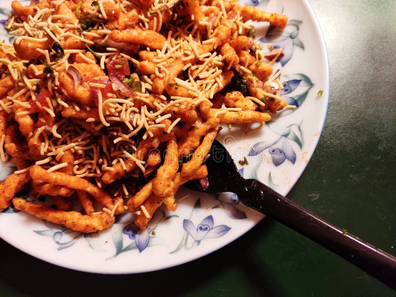 Indian Chaat stock image. Image of roasted, bhujiya - 262928247