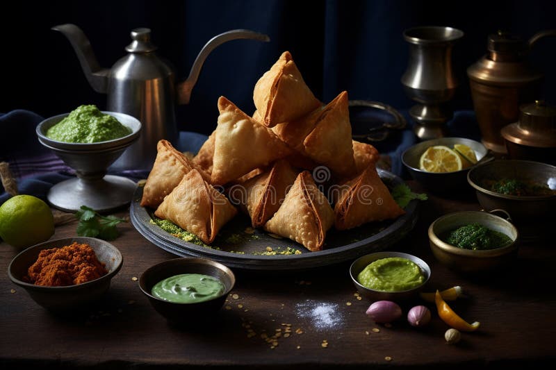 Indian Snacks Vegetable Samosas a Spicy Blend of Vegetables Wrapped in ...