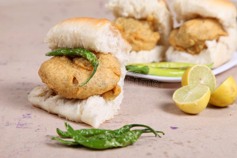 Indian Special Traditional Fried Food Vada Pav Stock Photo - Image of ...
