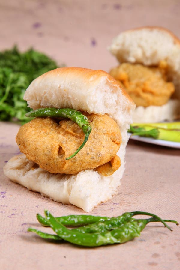 Indian Special Traditional Fried Food Vada Pav Stock Photo - Image of ...