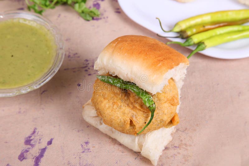 Indian Special Traditional Fried Food Vada Pav Stock Image - Image of ...