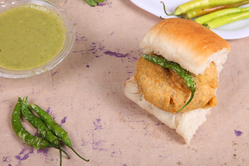 Indian Special Traditional Fried Food Vada Pav Stock Photo - Image of ...