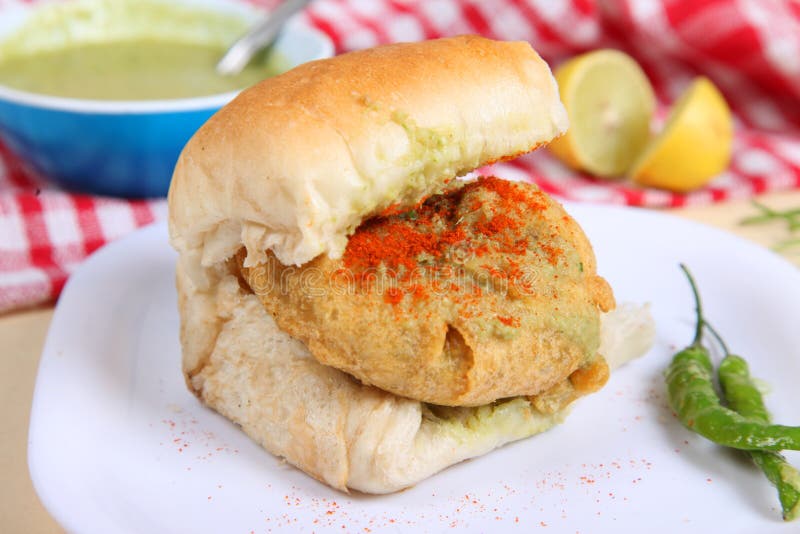 Indian Special Traditional Fried Food Vada Pav Stock Image - Image of ...