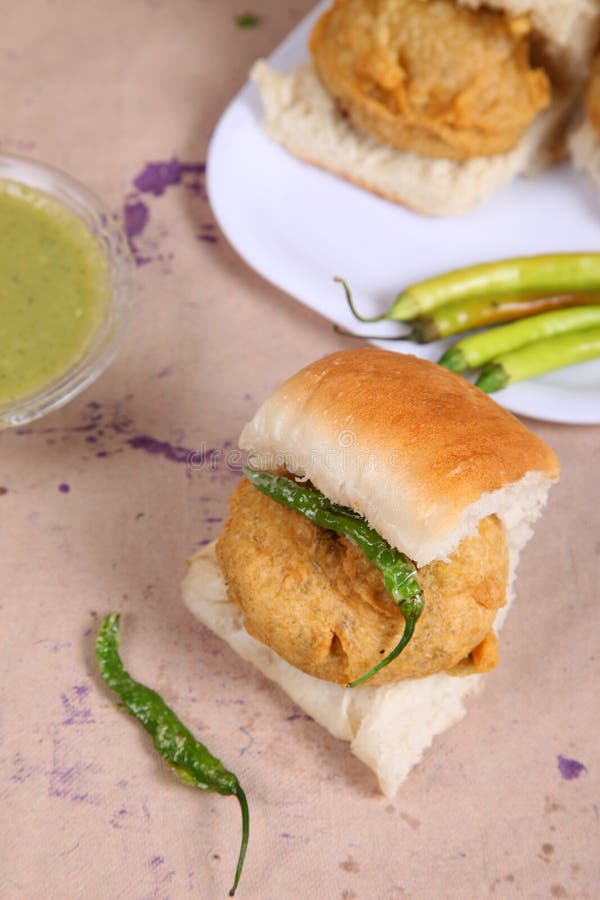 Indian Special Traditional Fried Food Vada Pav Stock Photo - Image of ...