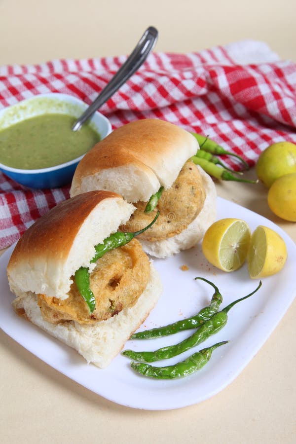 Indian Special Traditional Fried Food Vada Pav Stock Photo - Image of ...