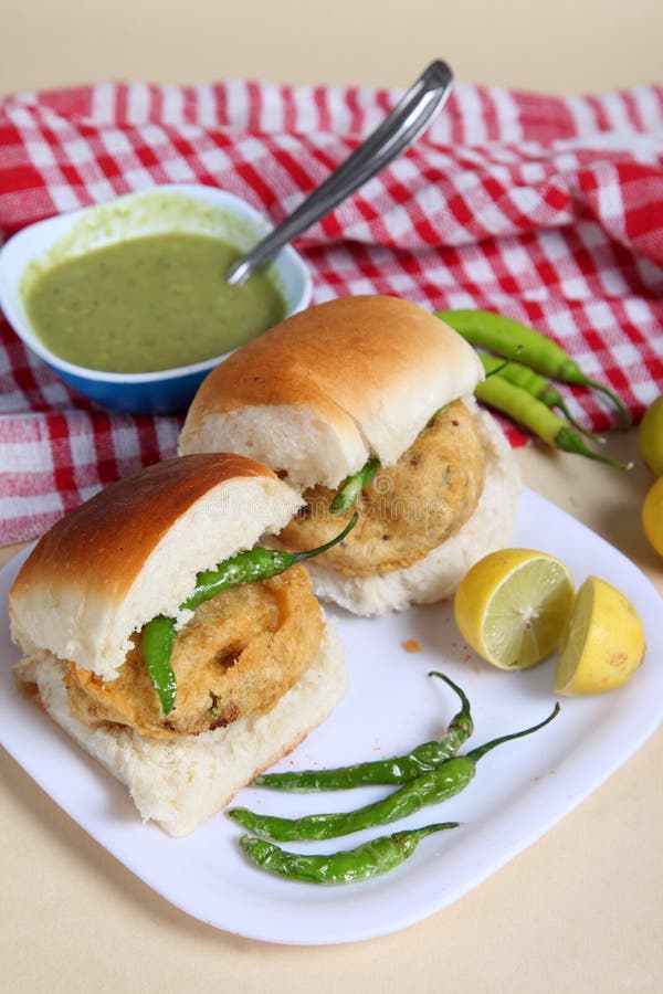 Indian Special Traditional Fried Food Vada Pav Stock Photo - Image of ...