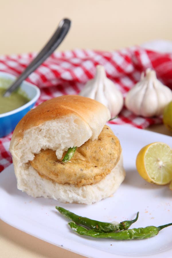 Indian Special Traditional Fried Food Vada Pav Stock Photo - Image of ...