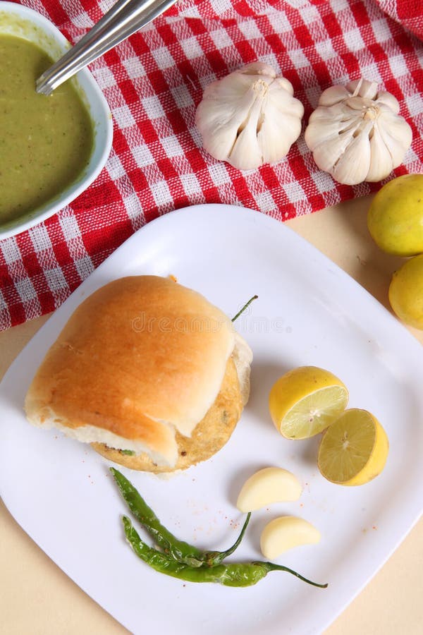 Indian Special Traditional Fried Food Vada Pav Stock Photo - Image of ...