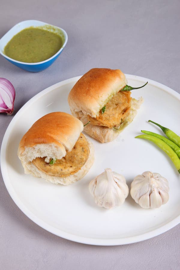Indian Special Traditional Fried Food Vada Pav Stock Photo - Image of ...