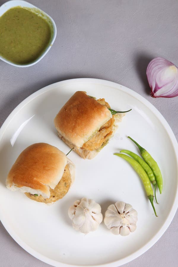 Indian Special Traditional Fried Food Vada Pav Stock Photo - Image of ...