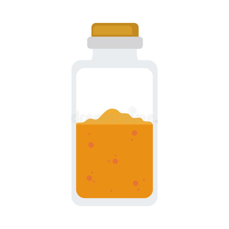 Turmeric Powder in a Wooden Bowl Vector Illustration Stock Illustration ...