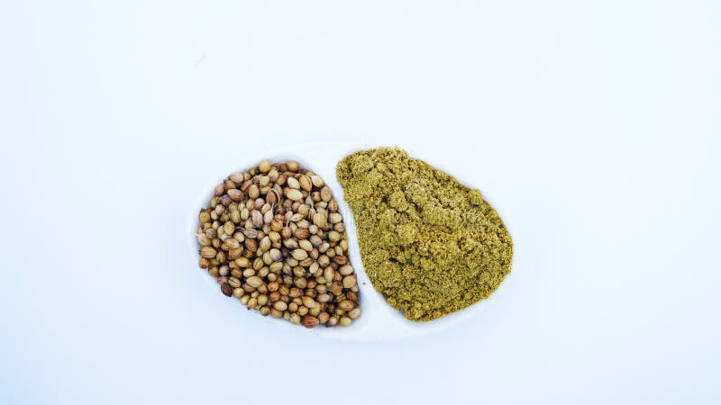 Indian Spices, Coriander Powder or Dhaniya Powder with Coriander Seeds ...
