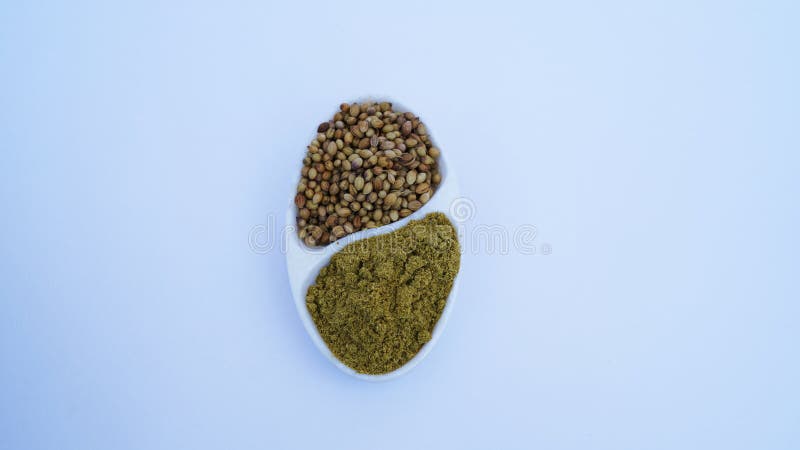 Indian Spices, Coriander Powder or Dhaniya Powder with Coriander Seeds ...