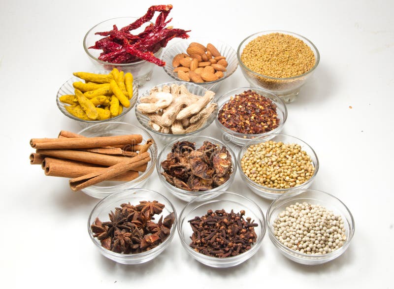 Indian spices stock photo. Image of bowl, background - 194022674