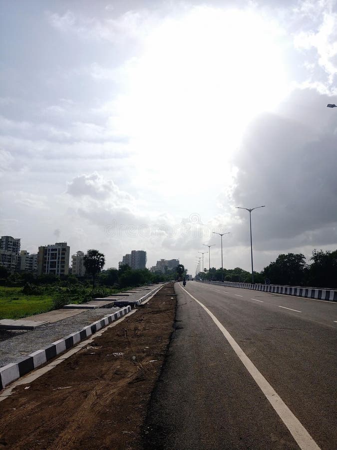 Indian Street Road Sky and Bulding Stock Photo - Image of ...