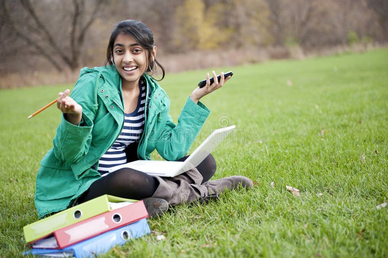 Indian student in outdoor stock photo. Image of expression - 28385436