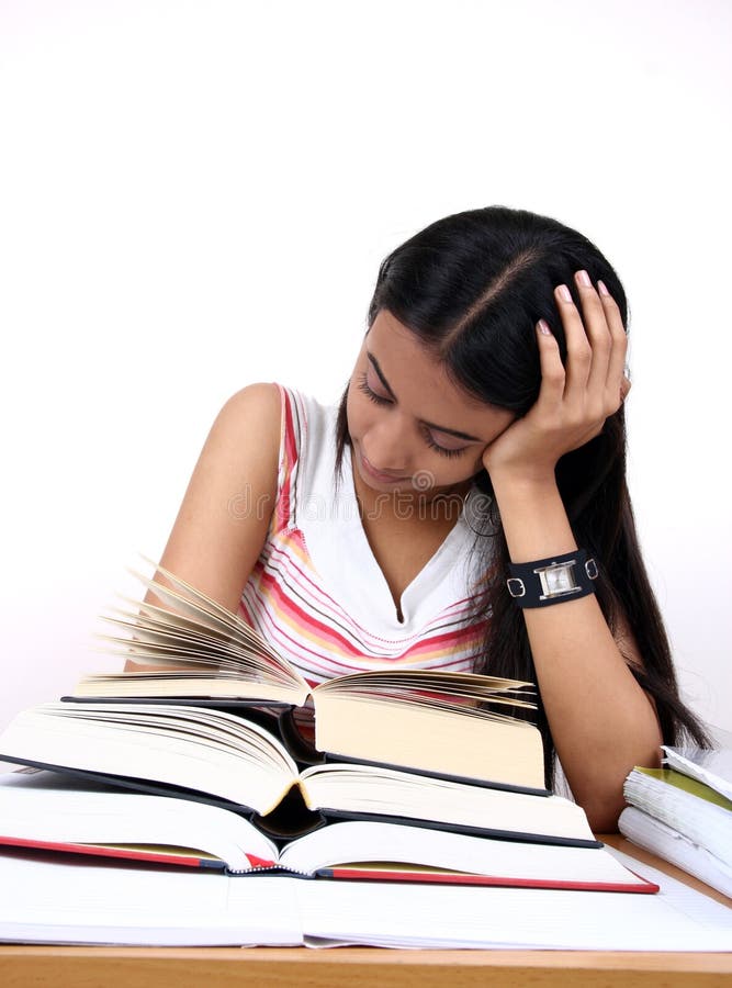 Indian student studying. stock photo. Image of asian, female - 4964798