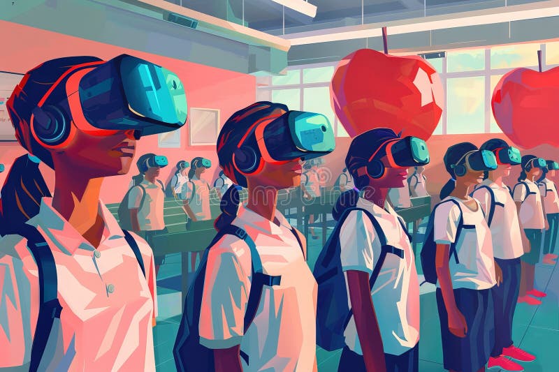 Indian Student Using Virtual Reality Vision Headset for Study, VR Pro ...