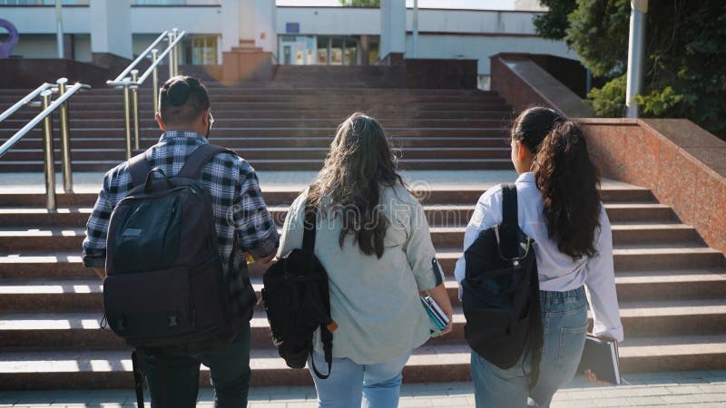 Indian Students Going To Class, Rear View Stock Footage - Video of park ...