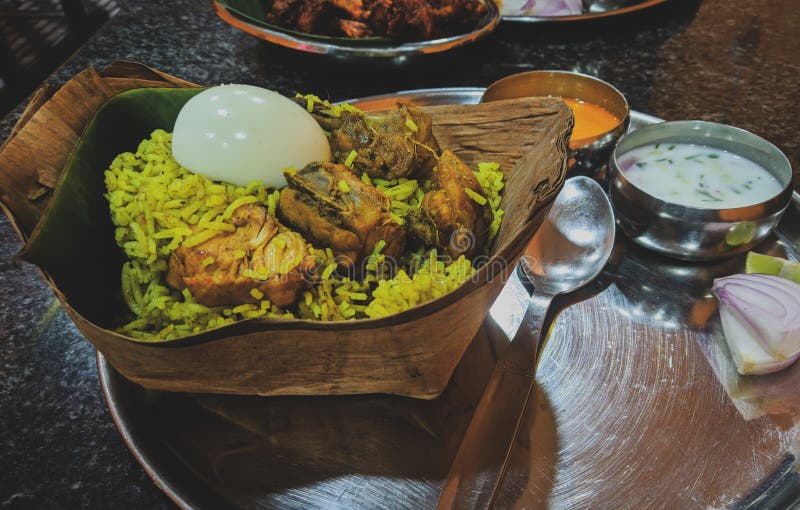 Indian Style Bamboo Chicken Biryani Ready To Eat. Stock Image - Image ...